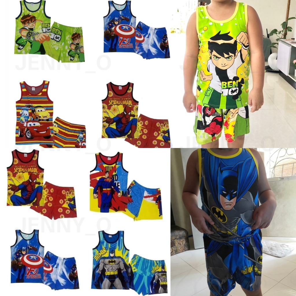 JENNY_O BOY TERNO Cottton Sando Shorts Random Cartoon Hero Characters ...