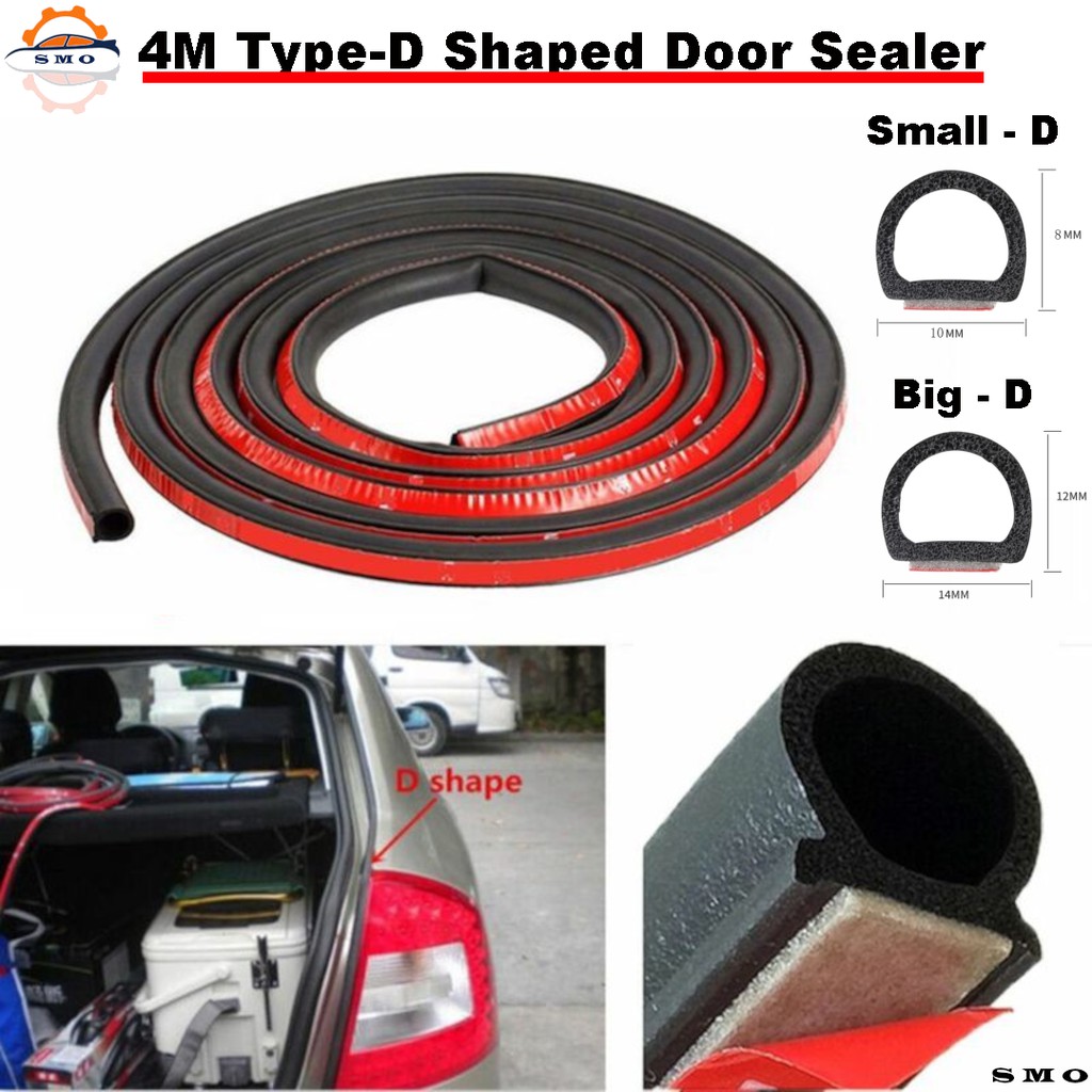 Car Door Seal Strip Sound Proof Sealer Door Seals Tape D-Shaped Persona ...