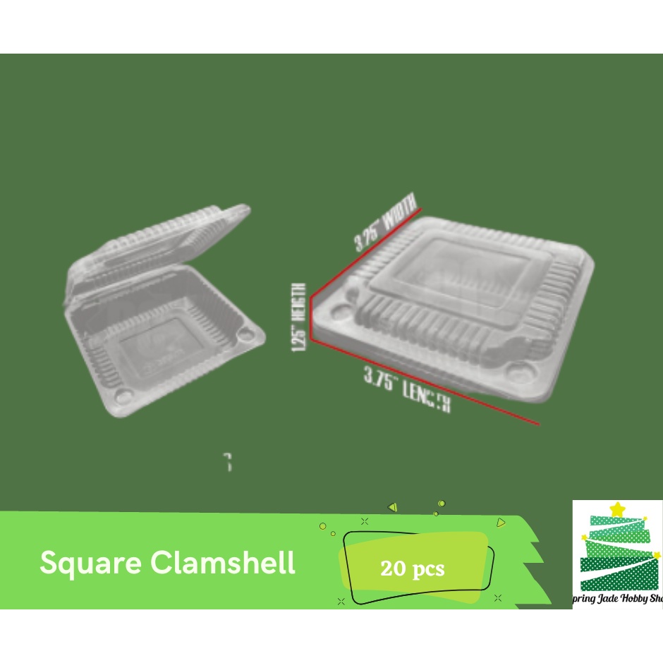 Spring Jade: Clamshell c303| Clear Plastic Square Container| 20 pcs ...