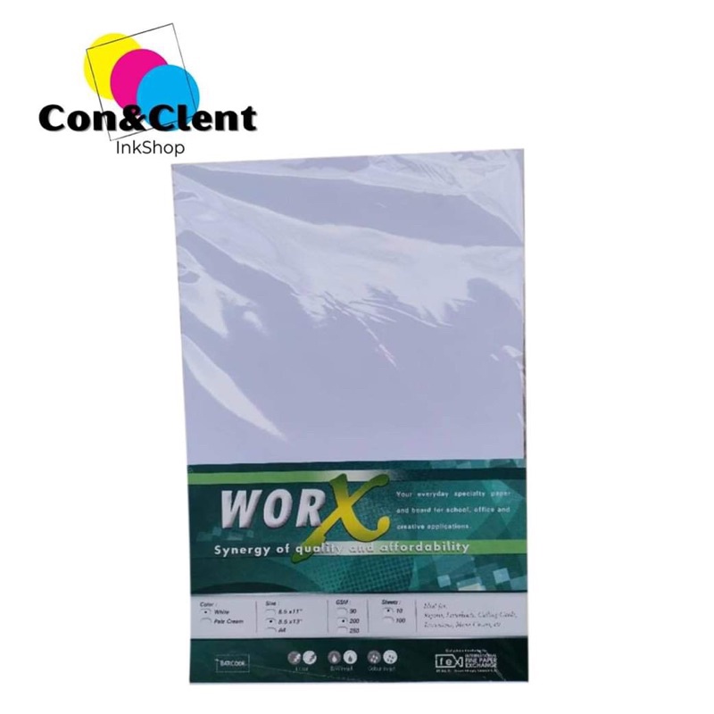Worxs Specialty Paper 200gsm white 10pcs per pack ( Short/a4/Long ...
