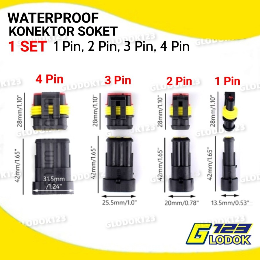 Waterproof Cable Connector Socket Waterproof Socket 1P, 2P, 3P, 4P ...