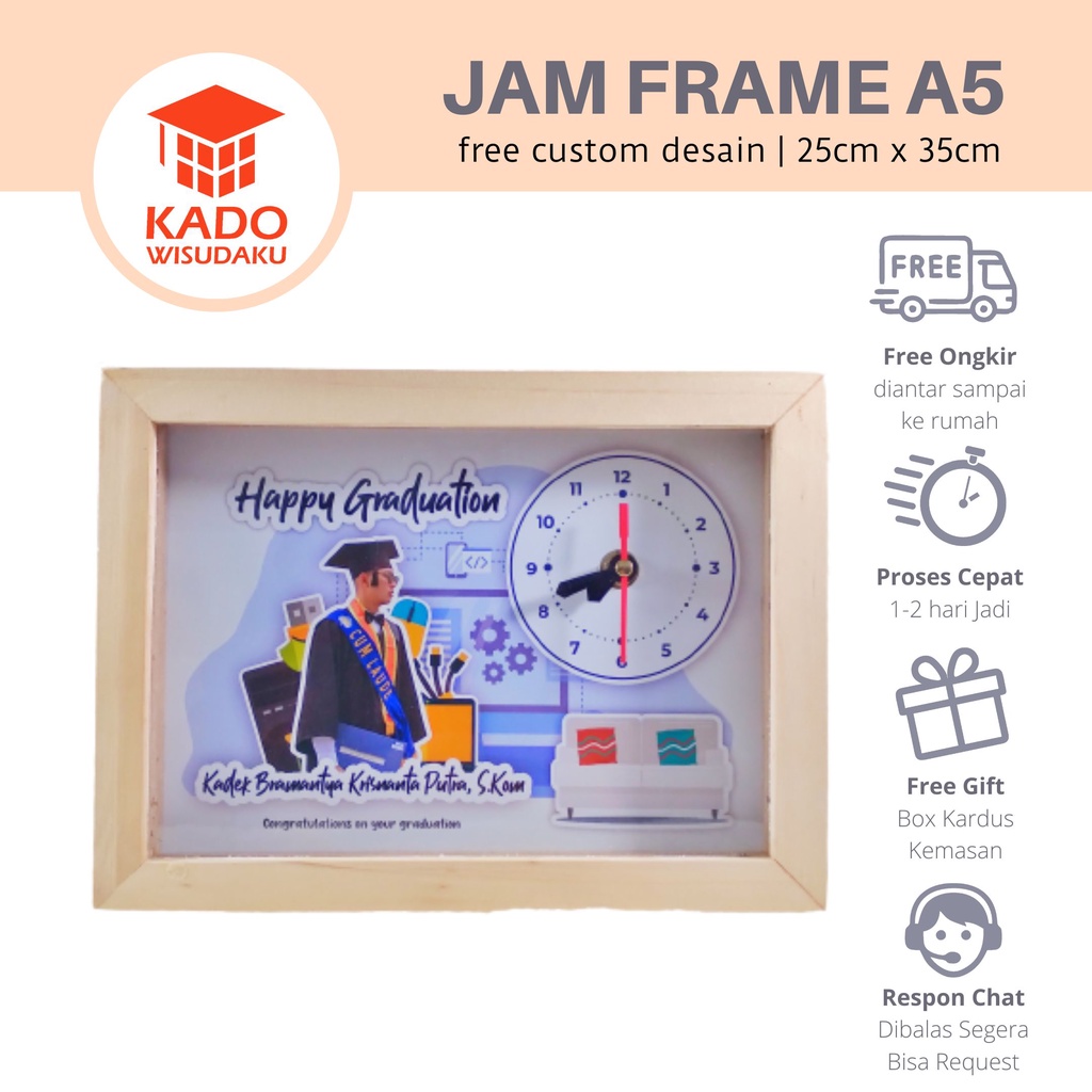 KAYU Custom 2D Clock Graduation Gift Wooden Frame | Shopee Philippines