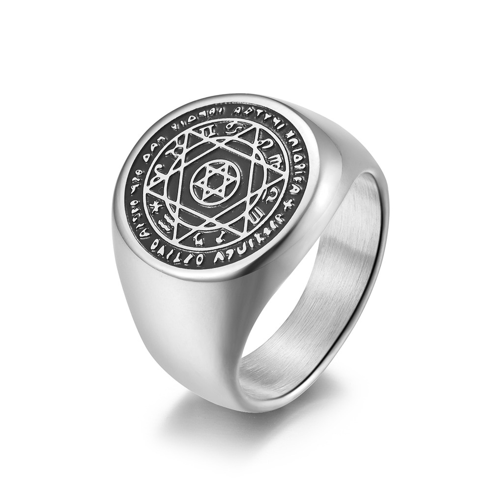 Pentagram of Solomon Rings for Men Patron Saint Ring Archangel Raphael ...