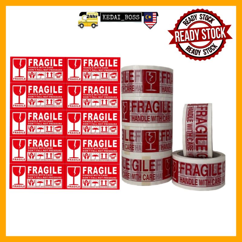 STICKER FRAGILE LABEL WARNING / STICKER FRAGILE BIG SIZE | Shopee ...