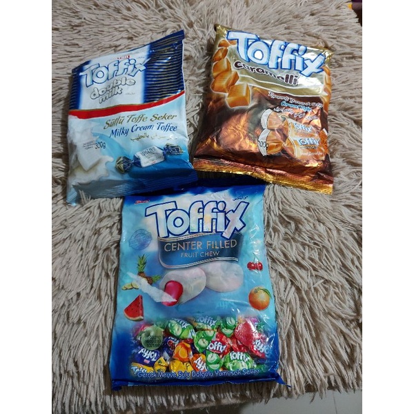 TOFFIX DOUBLE MILK,CARAMEL & FRUIT CHEW 300G | Shopee Philippines