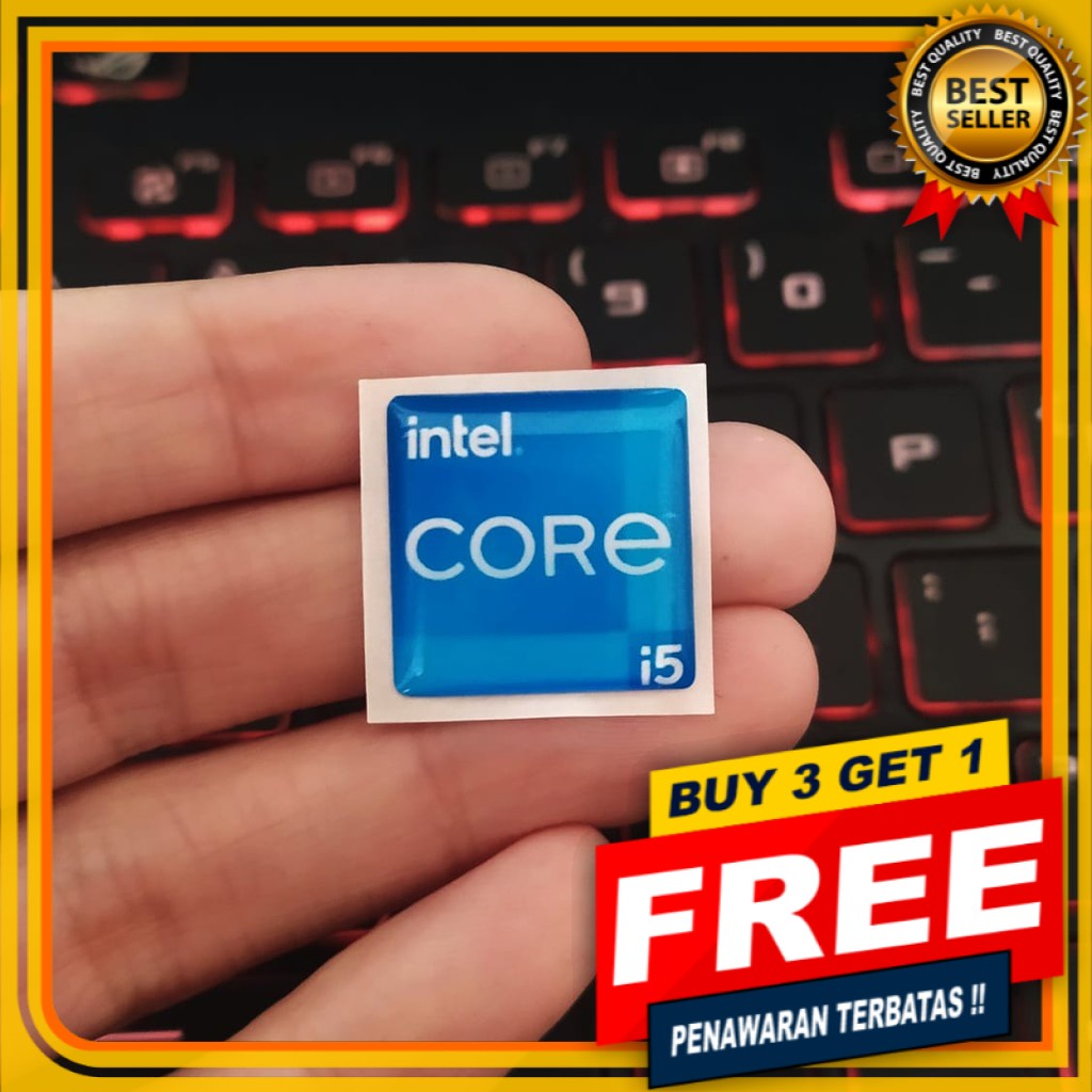 Intel CORE i5 FLEXIBLE embossed STICKERS PC STICKERS PROFESSIONAL ...