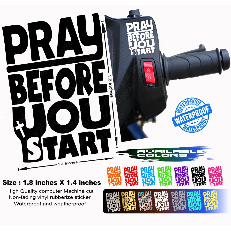 Pray before you start motor sticker | Shopee Philippines