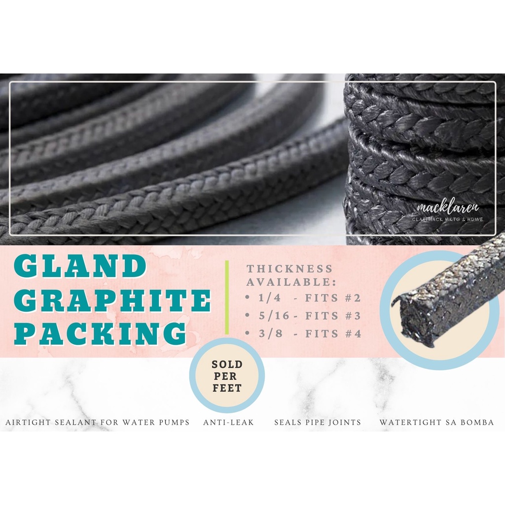 Graphite Non Asbestos Gland Packing Para sa Bomba ng Patubig - Sold by ...