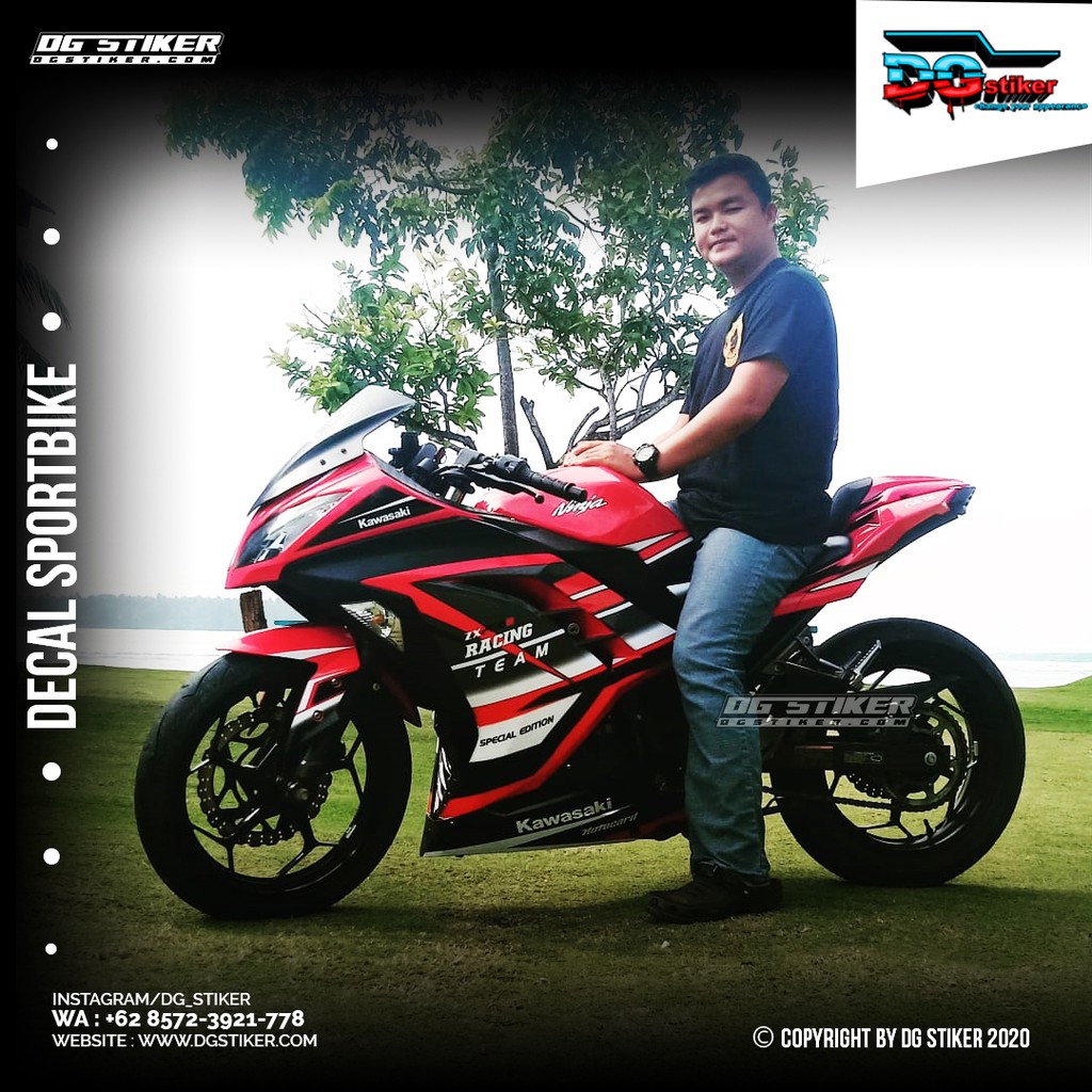 MERAH Decal sticker ninja 250 fi red racing team DG sticker | Shopee ...