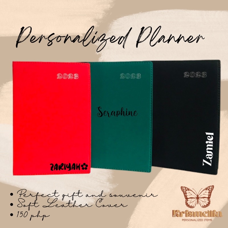 Personalized/Customized Planner for 2023 available in black,red & green ...