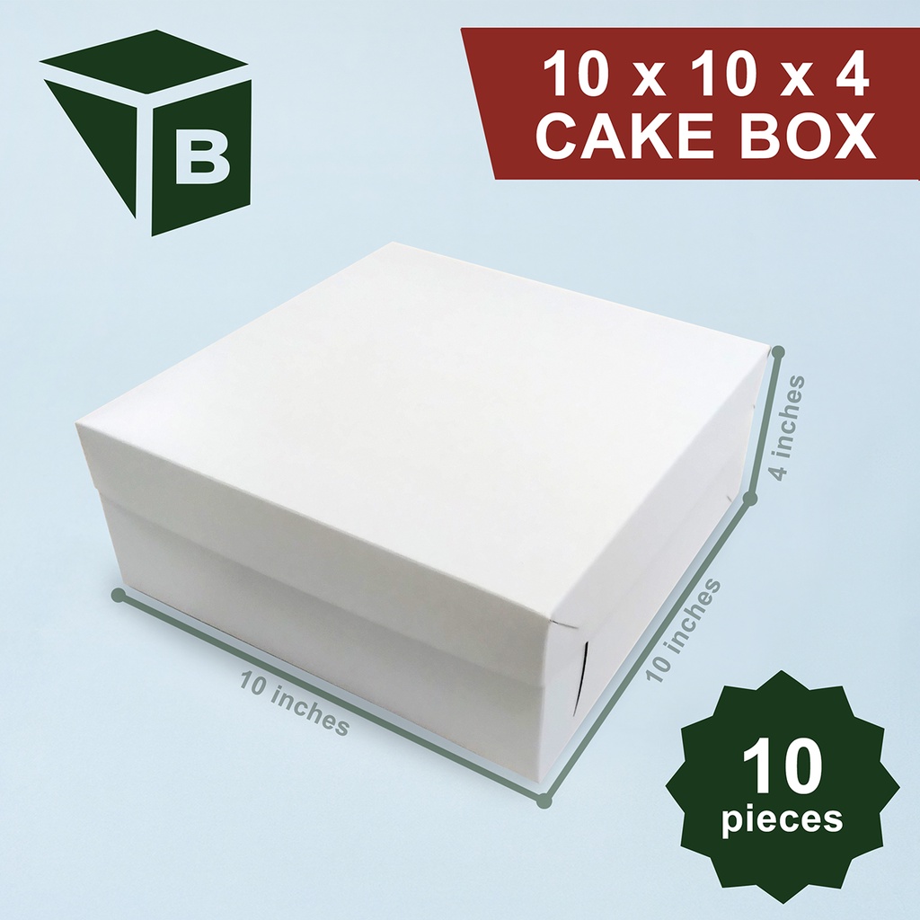 BBT 10" x 10" x 4" Cake Box pack of 10 | Shopee Philippines