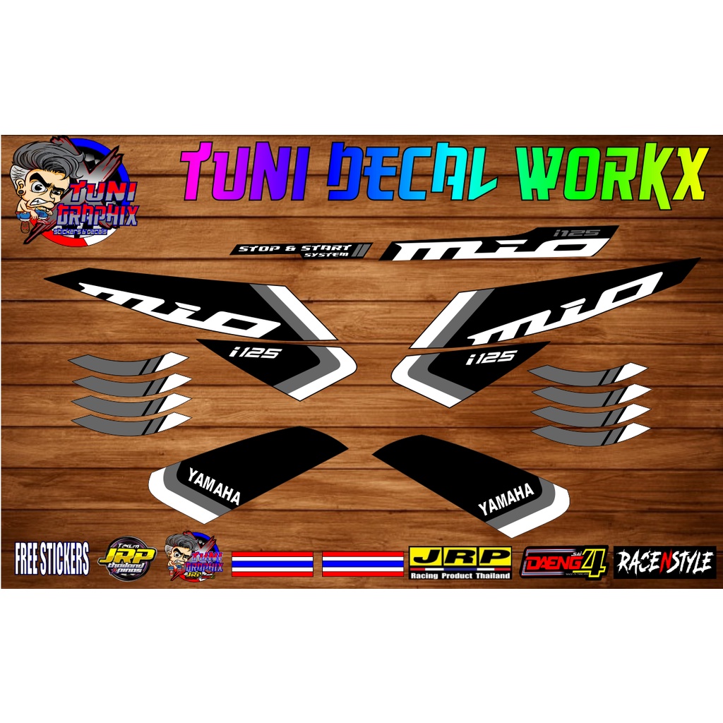 YAMAHA MIO I 125 & 125s (BLACK STOCK DECALS 2021 ) w/freebies | Shopee ...
