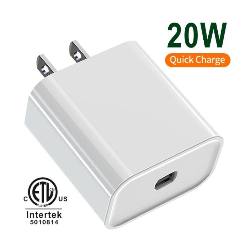PD Charger 20W for iPad Pro iPhone 11 12 Pro Max Intertek ETL Certified ...
