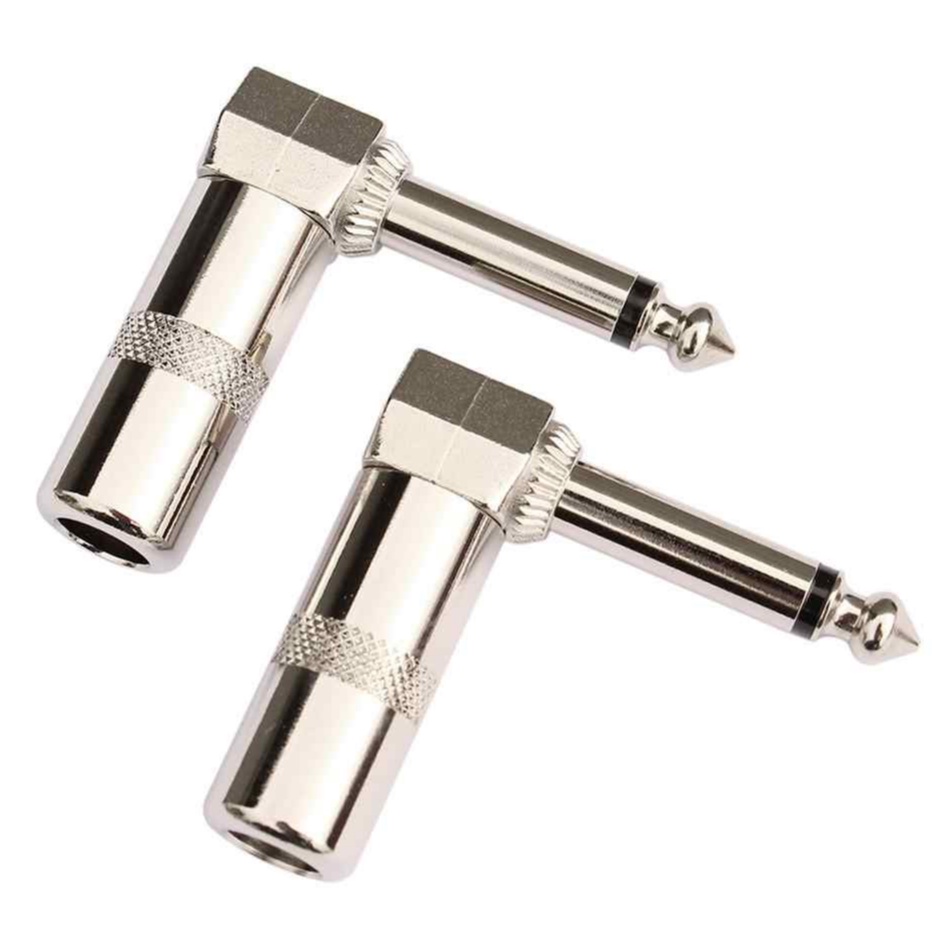 🟧2pcs 1/4 Inch 6.35mm Male Mono Plug L-shape Connector Jack Right Angle ...