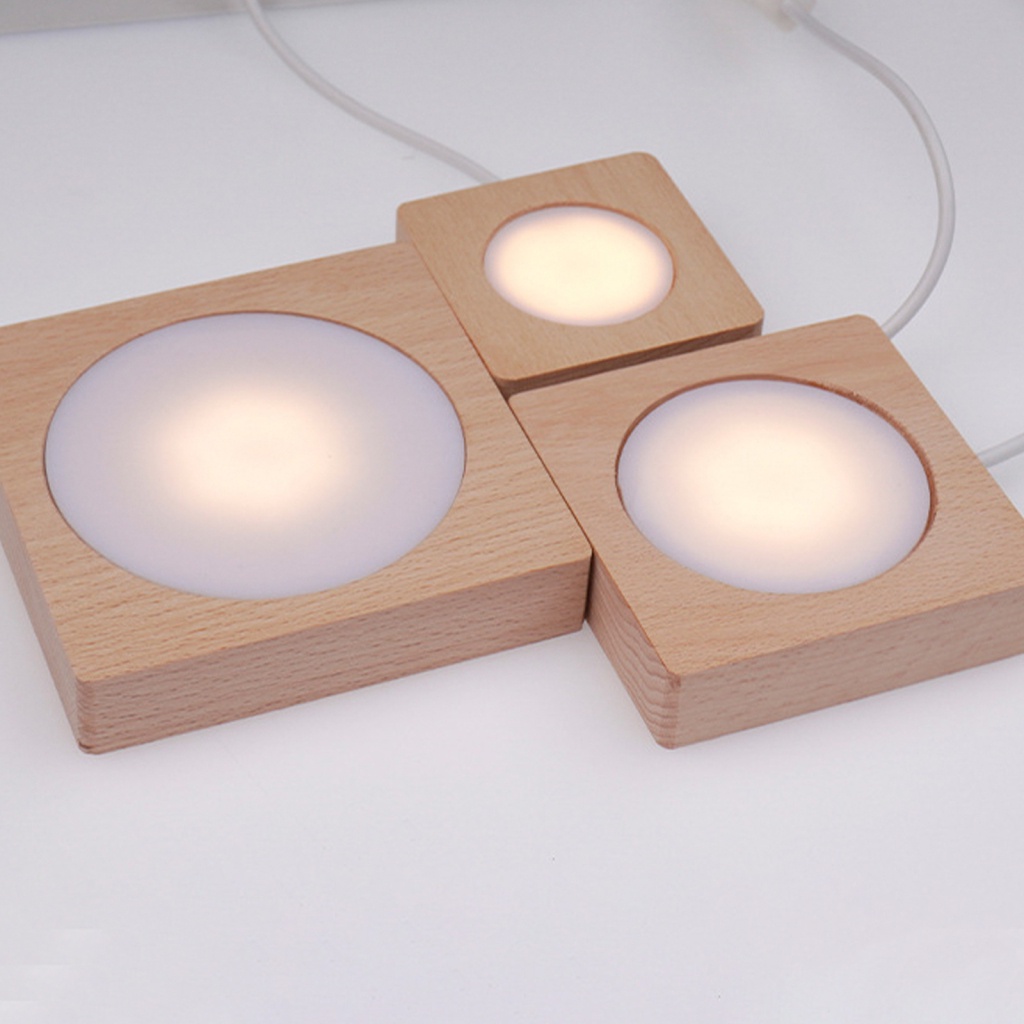 WON Night Light Base Illumination Multipurpose LED Craft Solid Wood ...