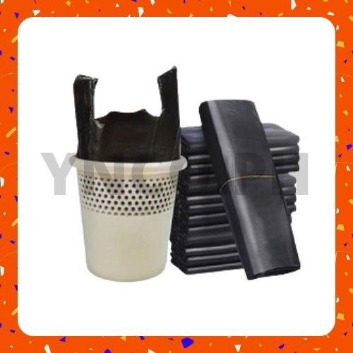 YNCO 50pcs Of Biodegradable Plastic Sando Bag Black Garbage Trash Bag ...