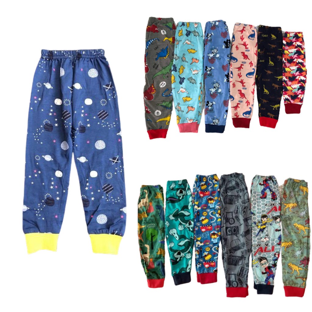 Kids Long Pants Cuff Cotton / Seluar Tidur Budak Cotton (1-12Y ...