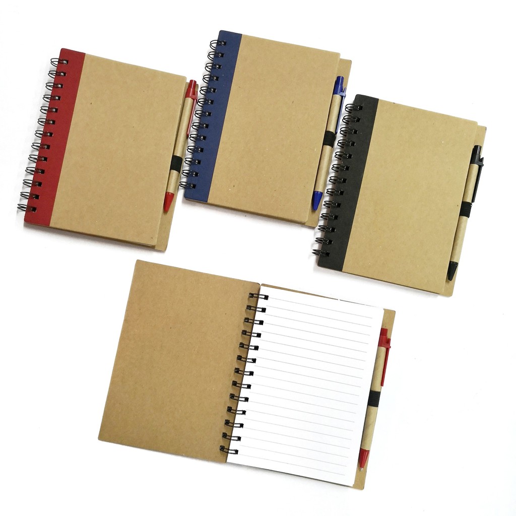 OFFICE GIVEAWAYS CRAFT NOTEBOOK WITH PEN | Shopee Philippines