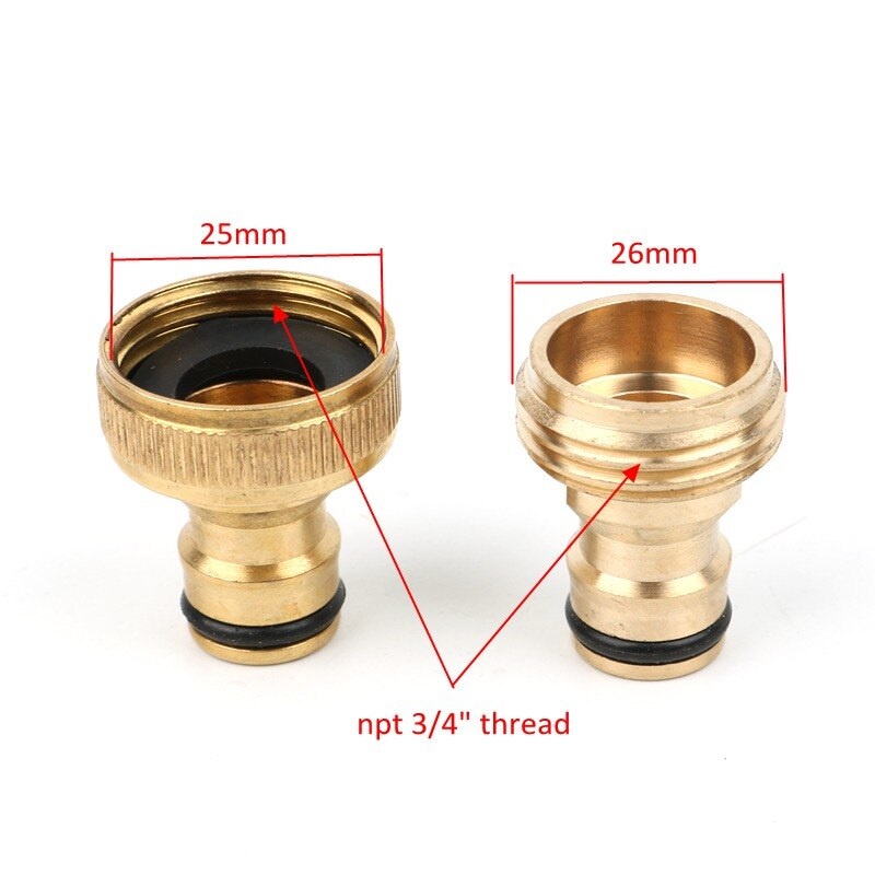 1 PC 1/2 3/4 Brass Hose Adapter Faucet Tap Connector Female Hoses Pipe ...