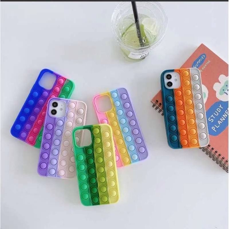 Pop It Fidget Toy Rainbow Silicone Case Oppo A55(4G) A74(4G) A95(4G ...