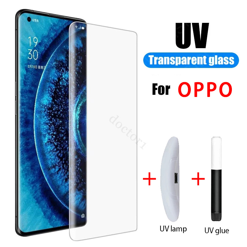 UV Light Full Glue Tempered Glass For OPPO Find X7 Ultra X6 X5 X3 X2 ...