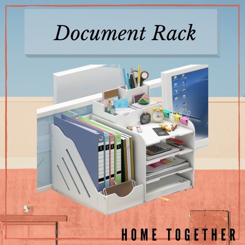 HOMET Document Rack Office Table Storage File Organizer Document Rak ...