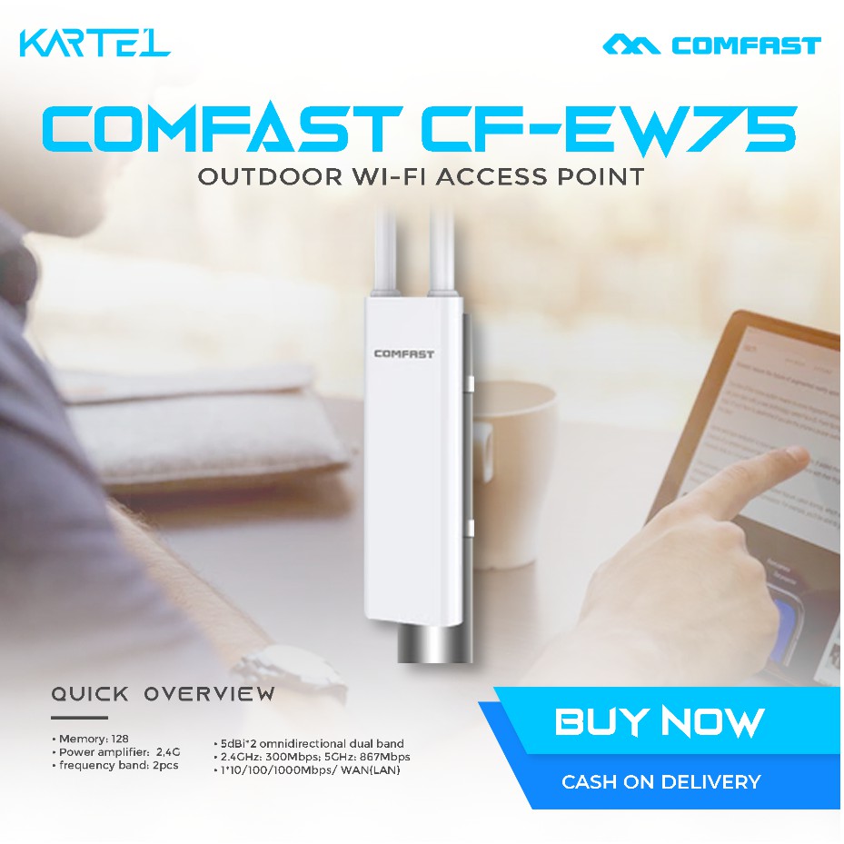 Comfast CF-EW75 1200Mbps 2.4Ghz/5.8Ghz Outdoor Access Point High Power ...