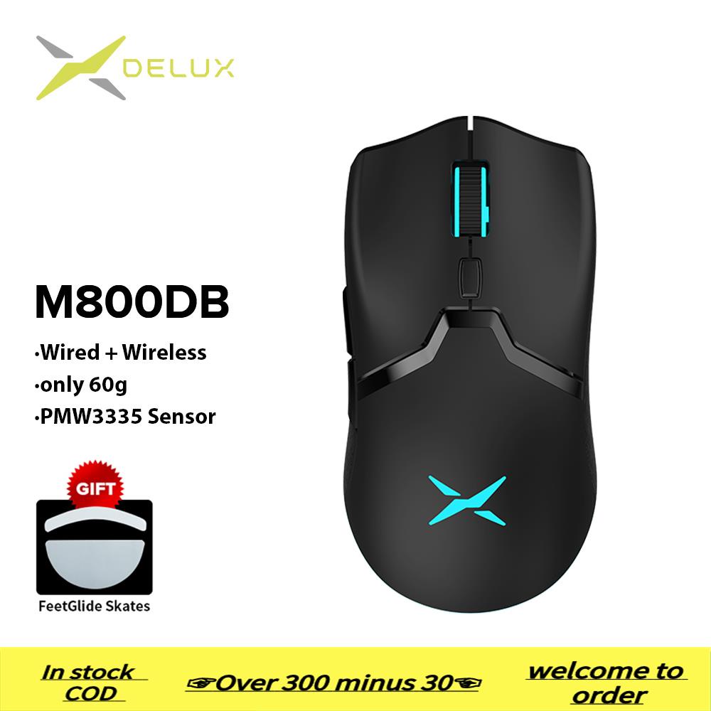 NEW In stock ¤ Delux M800 PMW3335 Wireless Mouse Gaming Delux M800DB ...