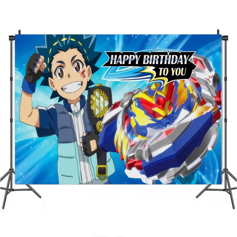 Beyblade Burst Party Supplies Backdrop Birthday Party Battle Spinners ...