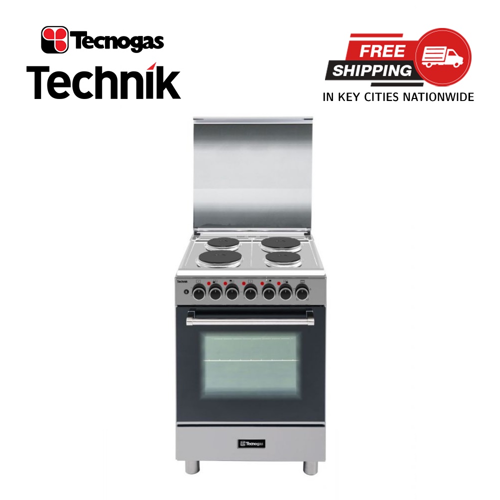 Tecnogas 60cm, 4 Electric Hot Plates Cooking Range TFE6004FRSS ...