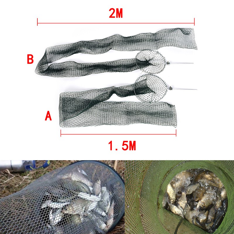 P1H Fishing Net Trap Fishing Mesh Folding fish Bag Small Fishing Tackle ...