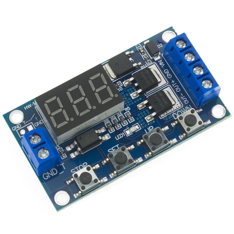 DC 12V 24V Dual MOS Tube LED Digital Time Delay Relay Trigger Cycle Timer Delay Switch Circuit ...