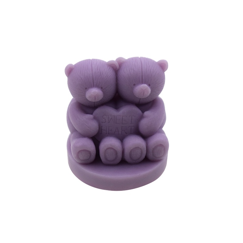 3D Three-Dimensional Bear Silicone Candle Mould Cake Chocolate Mold Plaster Aromatherapy Mold ...