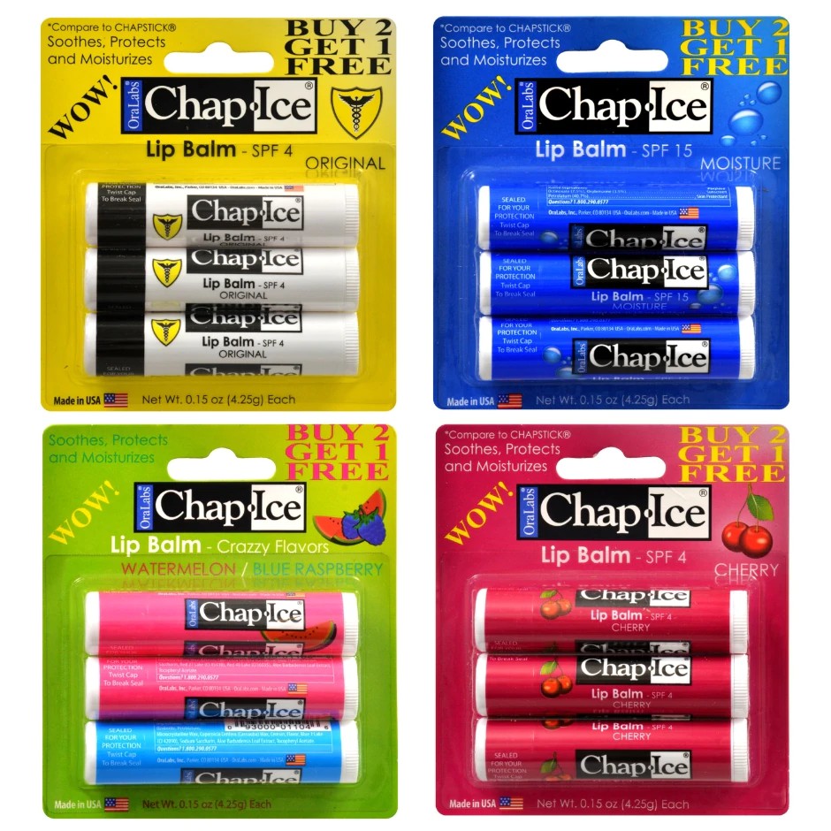 OraLabs Chap Ice Premium Lip Balm (PACK of 3 and 1 Count.) 🇺🇸 | Shopee ...