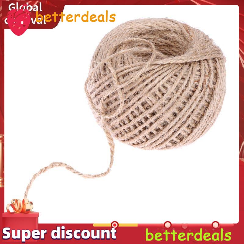 1 Roll 50M Natural Burlap Hessian Jute Twine Hemp Rope 2.0mm String for ...