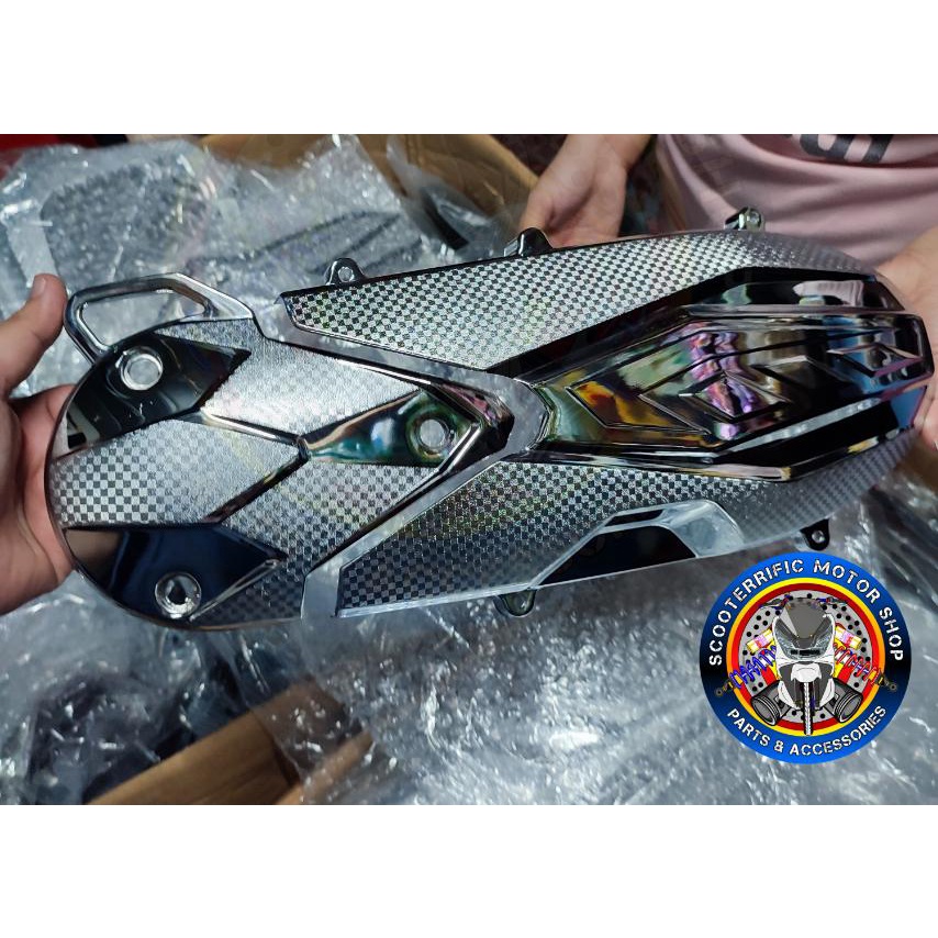 HONDA CLICK CRANK CASE GARNISH CHROME CARBON TITANIUM | Shopee Philippines