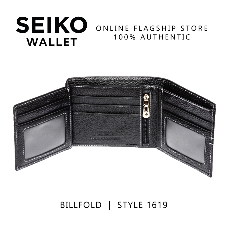Seiko Wallet Genuine Leather Billfold (With RFID Blocker & Flap) 1619 ...