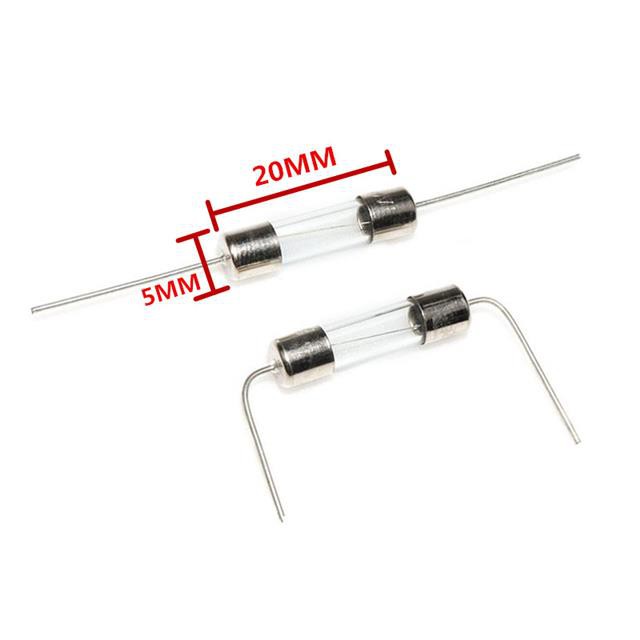 10pcs 5*20mm Axial Glass Fuse Fast Blow 250V With Lead Wire 5*20 F 1A ...