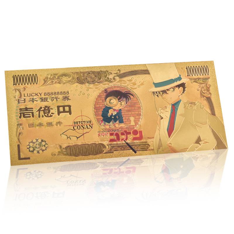 Detective Conan Commemorative banknote Anime Collection Gold foil leaf ...