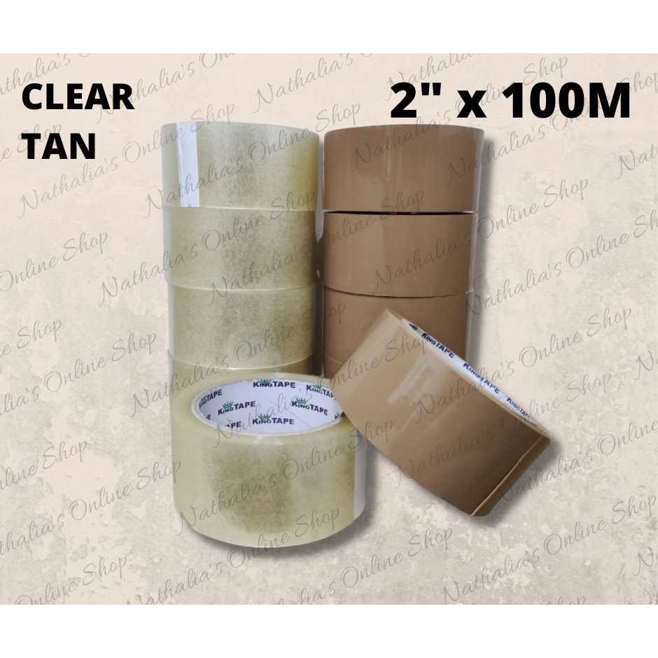 PACKAGING TAPE 2" X 100 METER CLEAR AND TAN | Shopee Philippines