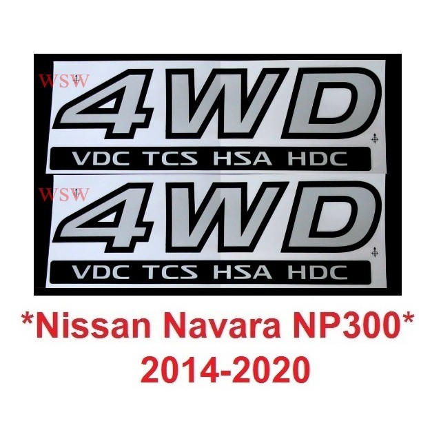 4WD 2pcs Gray sticker NP300 Nissan Navara D23 2015 2018 Car Decoration ...