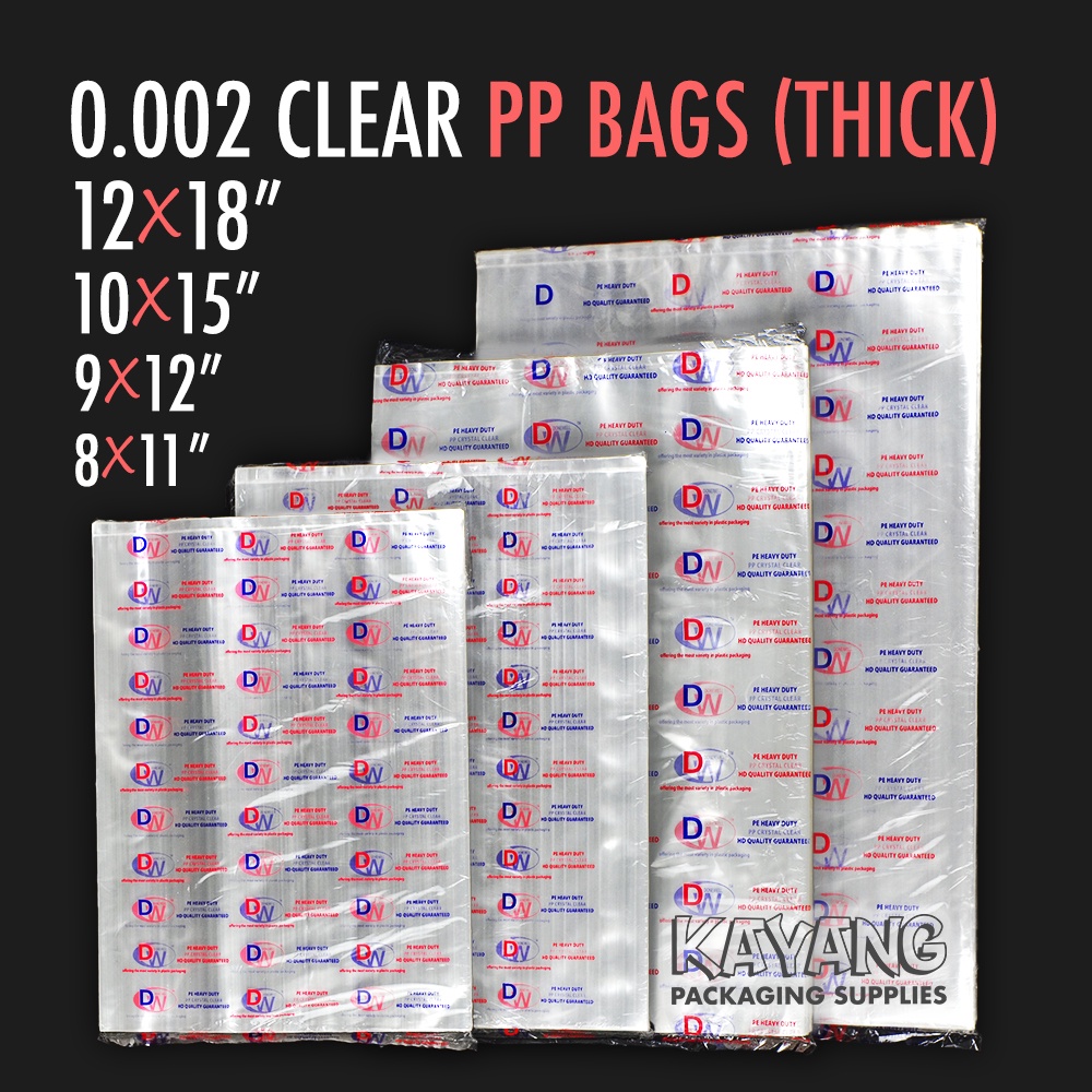 Donewell 0.002 Thick PP Bag Clear Plastic (MAKAPAL) [Large] for ...