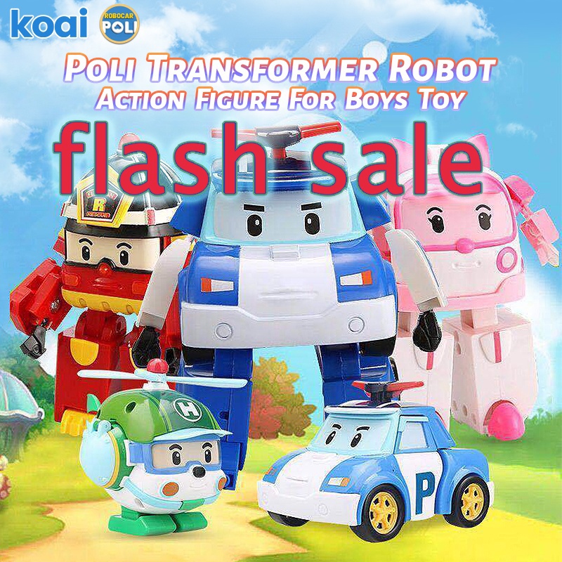 Robot Toys Robocar Poli Transformer Pull Back Robot Kids Car Toys ...