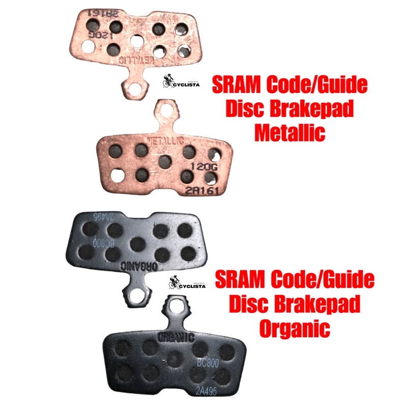 SRAM Code/Guide Metallic/Organic Brake Pad (sold per piece) | Shopee ...
