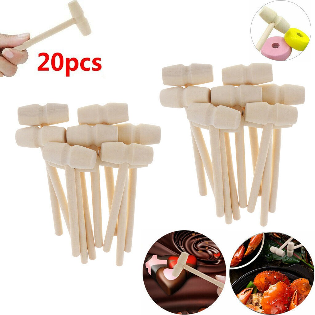 20Pcs Wooden Hammer Wood Mallets Small for Seafood Lobster Lot | Shopee ...