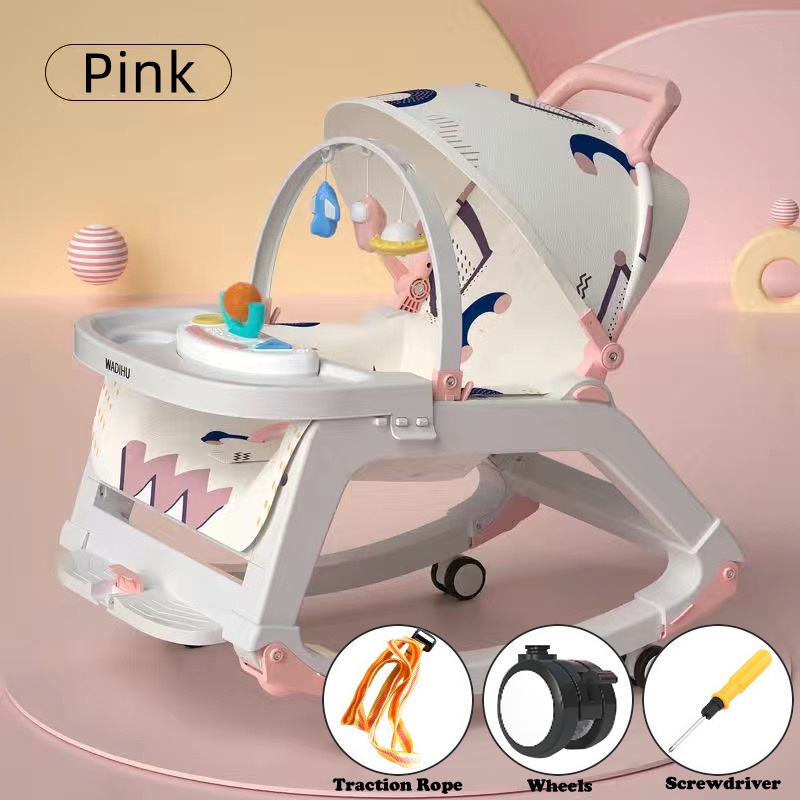 5 In 1 Portable Baby Rocker With Dining Chair And Music For New Borns ...