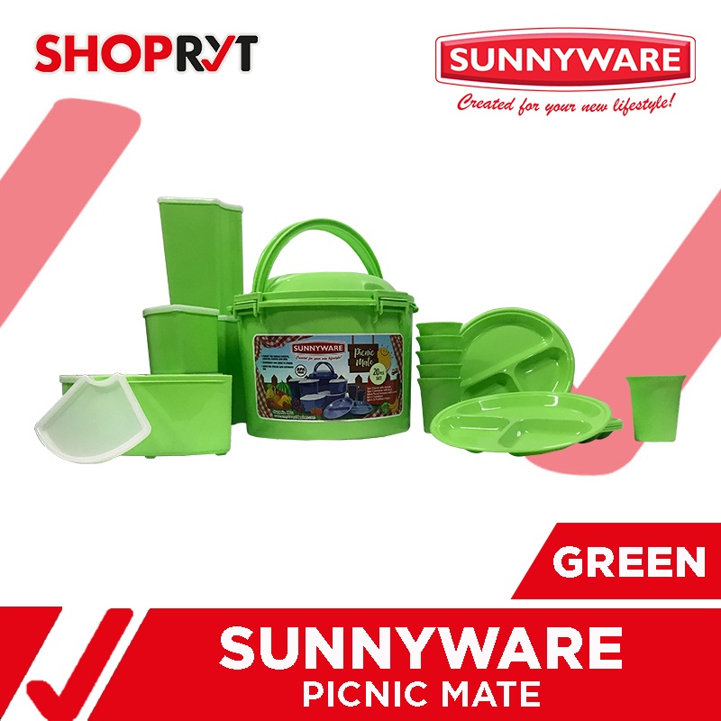 Sunnyware Picnic Mate 20 pcs Set Green| PicnicMate for Outing, Camping ...