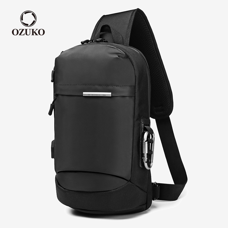 OZUKO Fashion Men Crossbody Bags Waterproof Short Travel Sling Bag ...