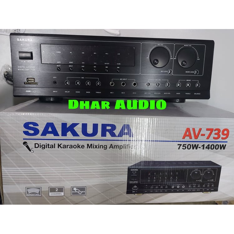 SAKURA AV-739 (ORIGINAL AMPLIFIER) 750W-1400W DIGITAL KARAOKE MIXING AMPLIFIER | Shopee Philippines