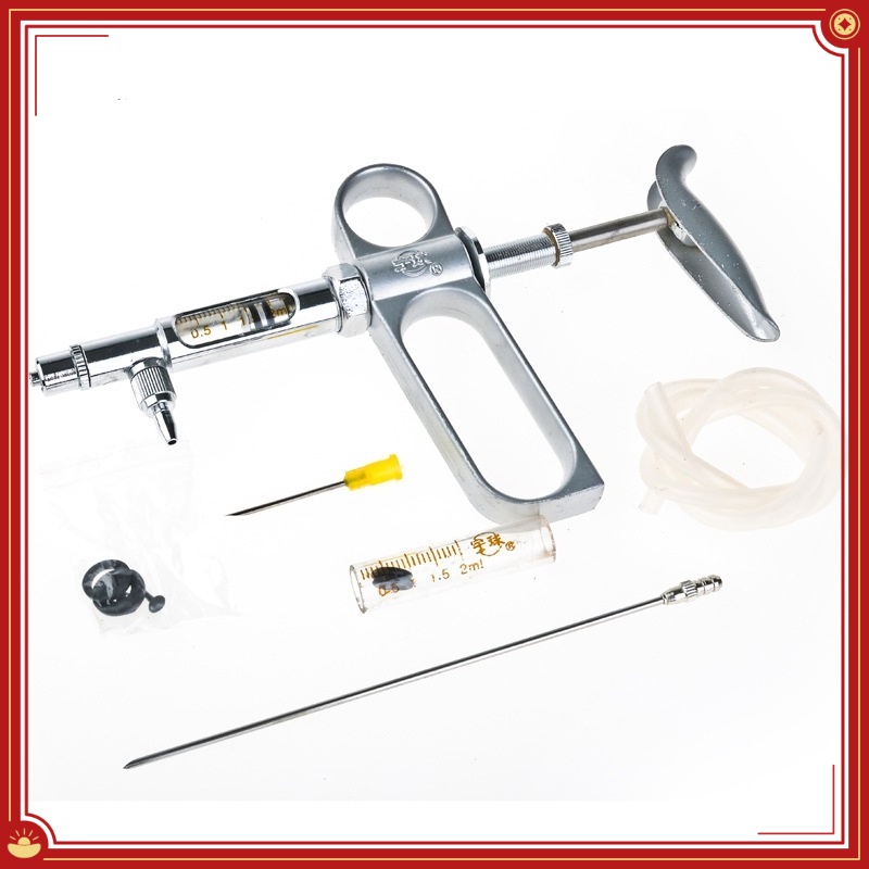 2/5ml Animal Continuous Syringe Veterinary Injection Feeding On Cattle ...